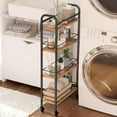 Slim Storage Cart, 4 Tier Rolling Utility Cart on Wheels, Narrow ...