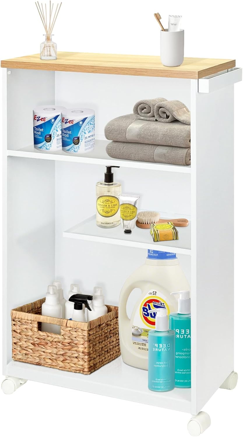 Slim Storage Cart, Skinny Bathroom Storage Cabinet, Slim Bathroom ...