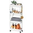 Slim Storage Cart with Wheels, 4 Tier Bathroom Storage Organizer ...