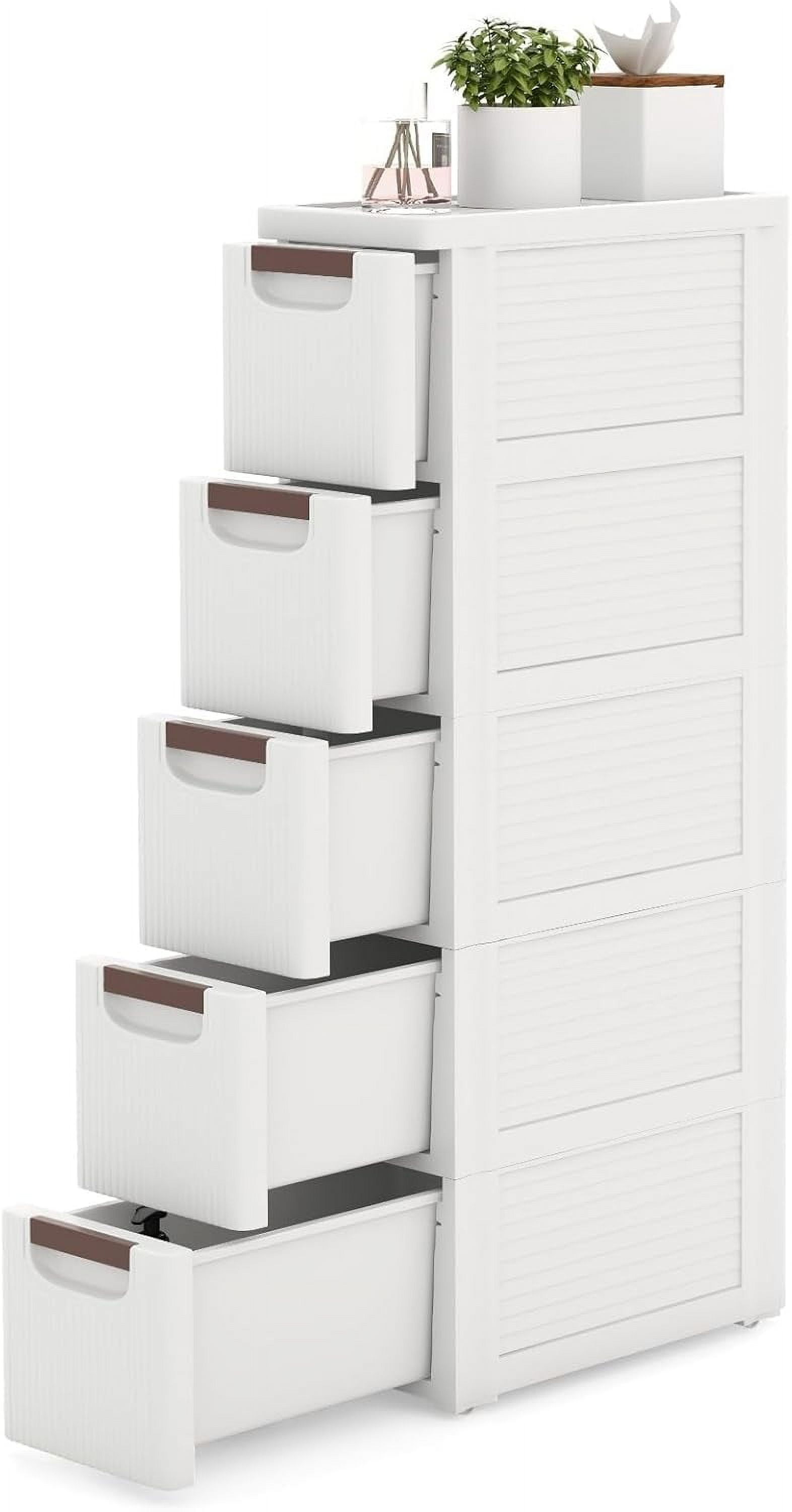 Slim Storage Drawers, Plastic Organizers w/Hidden Wheels for School ...