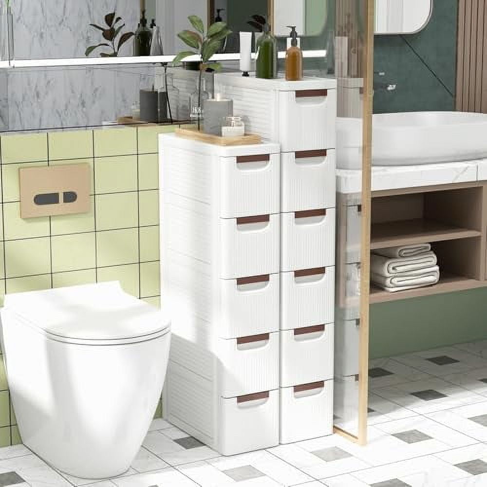 Slim Storage Drawers, Plastic Organizers w/Hidden Wheels for School ...