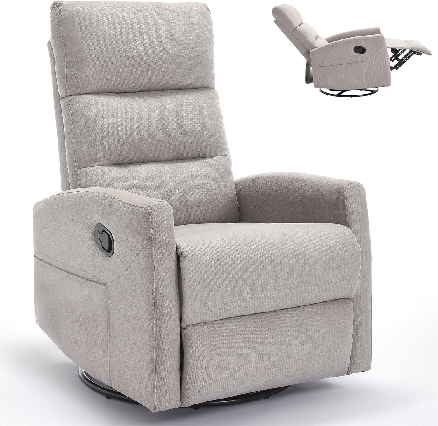 Slim Swivel Rocking Chair Recliner with Pockets，Lazy Boy Recliners for ...