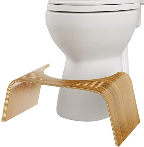 Slim Teak Toilet Stool - 7-inch Height | Original Bathroom Wood Stool ...