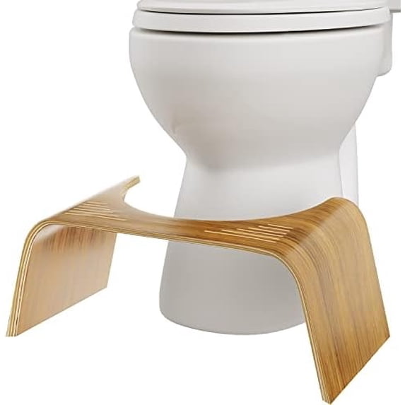 Slim Teak Toilet Stool - 7-inch Height | Original Bathroom Wood Stool ...