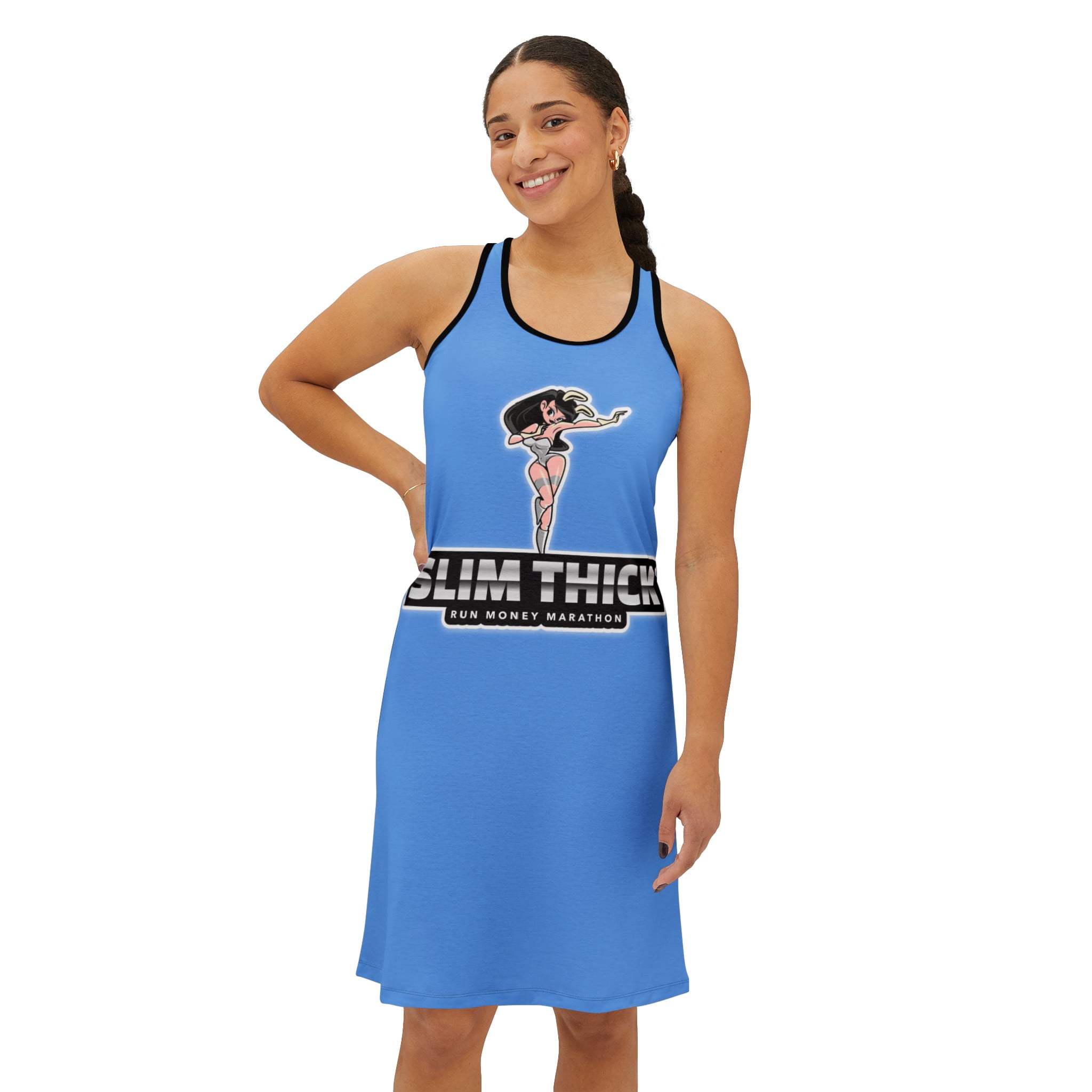 Slim Thick Women's Light Blue Racerback Dress - Walmart.com
