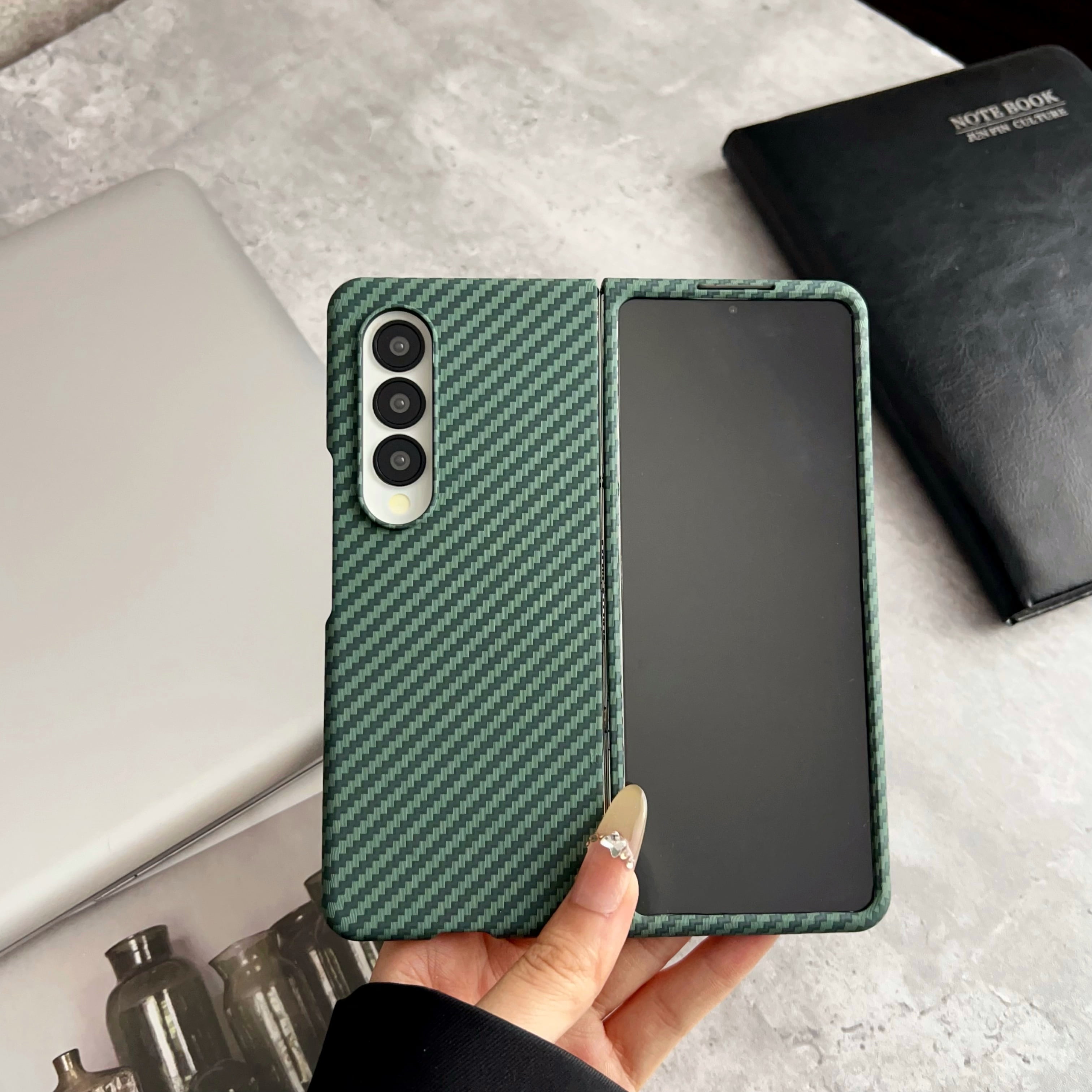 Slim and Thin Carbon Fiber Case for Samsung Galaxy Z Fold 3, Compatible ...