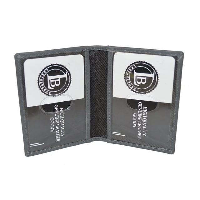 Slim Thin Leather Credit Card Double ID Windo Mini Wallet Bifold Driver ...