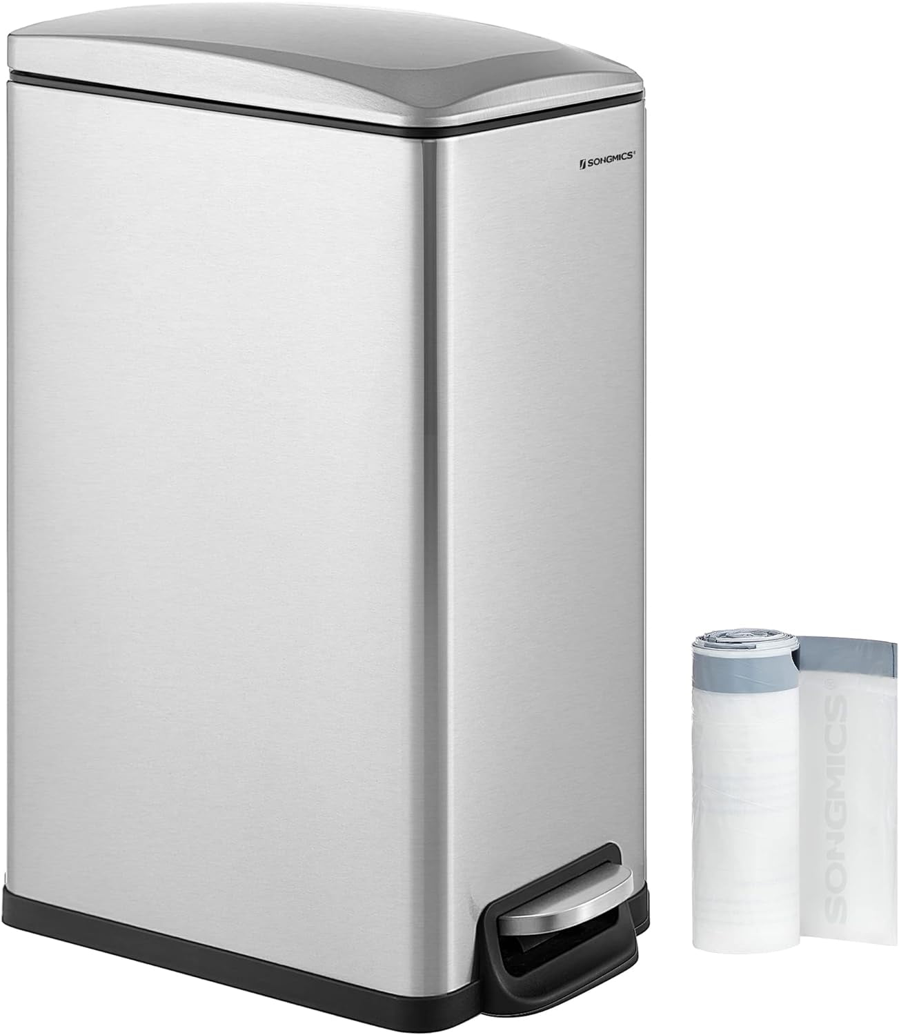 Slim Trash Can, 13-Gallon (50 L) Garbage Can for Narrow Spaces with ...