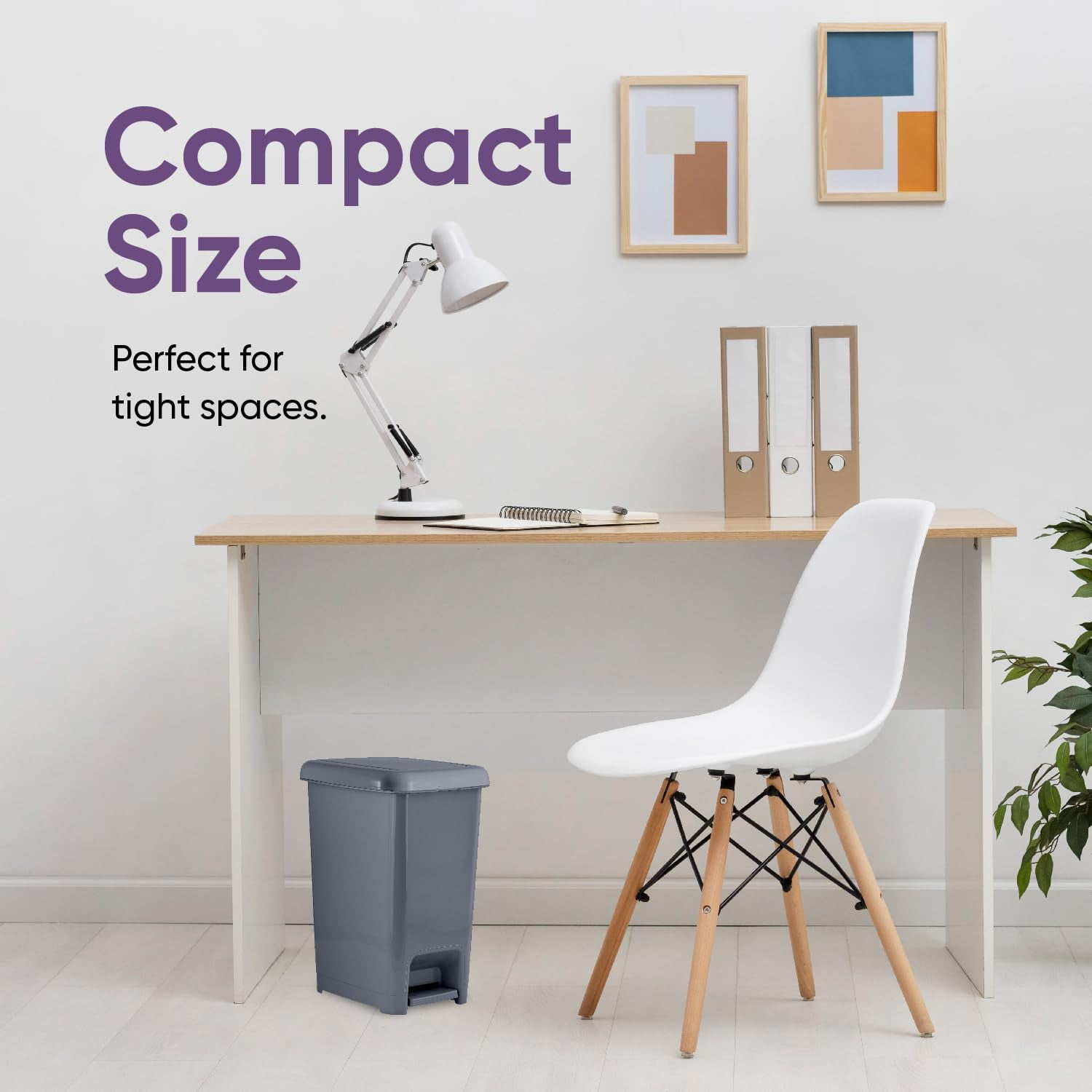 Slim Trash Can with Foot Pedal – 2.5 Gallon Step-On with Lid, Small ...