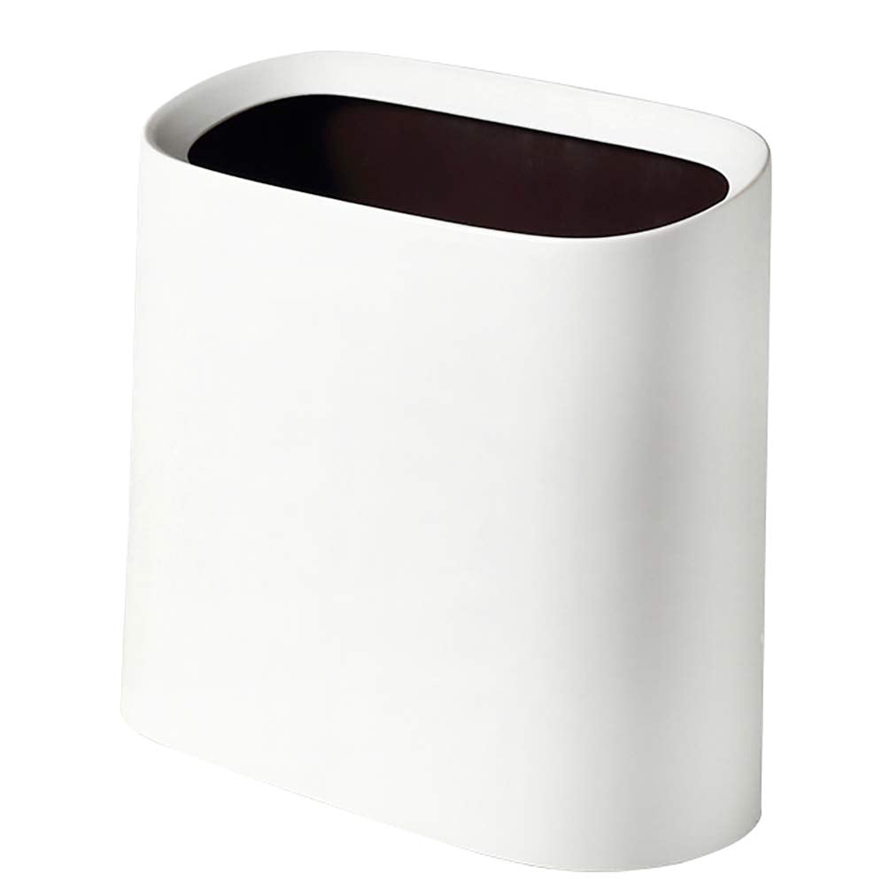 Slim Trash Can Plastic Rectangular Wastebasket 2.4 Gallon Garbage ...