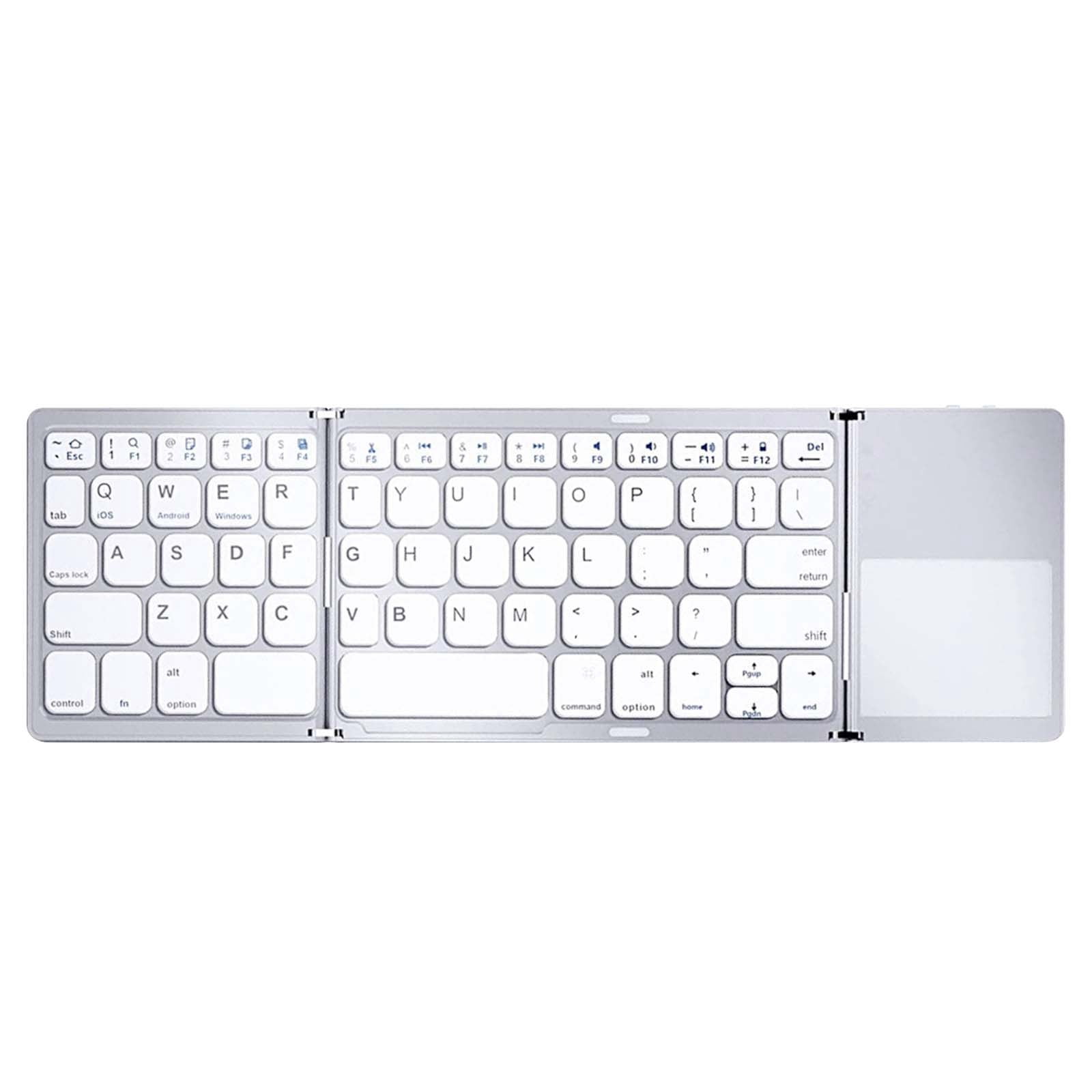 Slim Tri Fold Wireless Keyboard with Integrated Touchpad for Portable ...