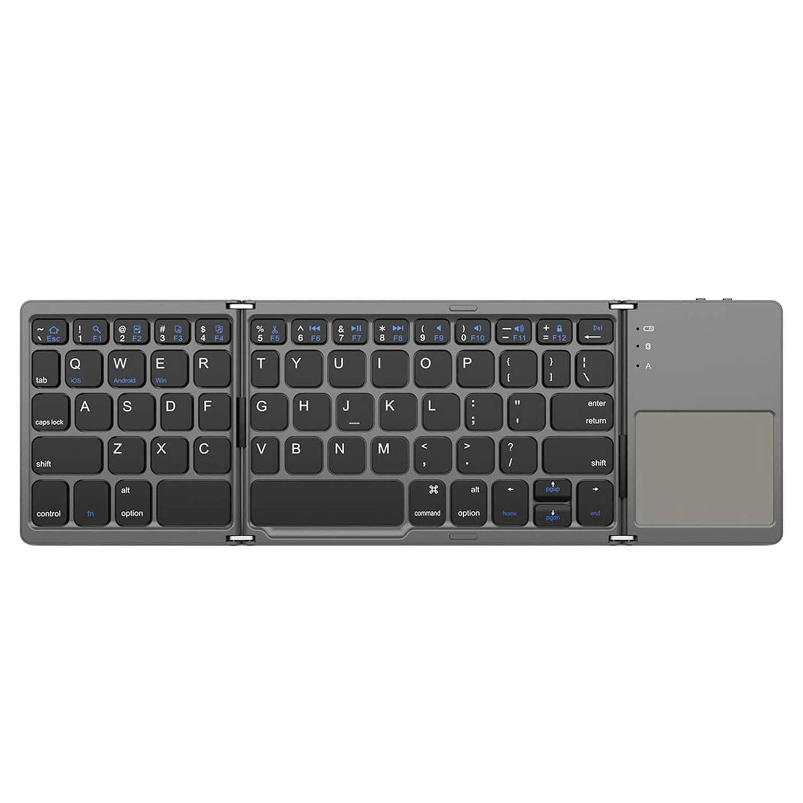Slim Tri Fold Wireless Keyboard with Integrated Touchpad for Portable ...