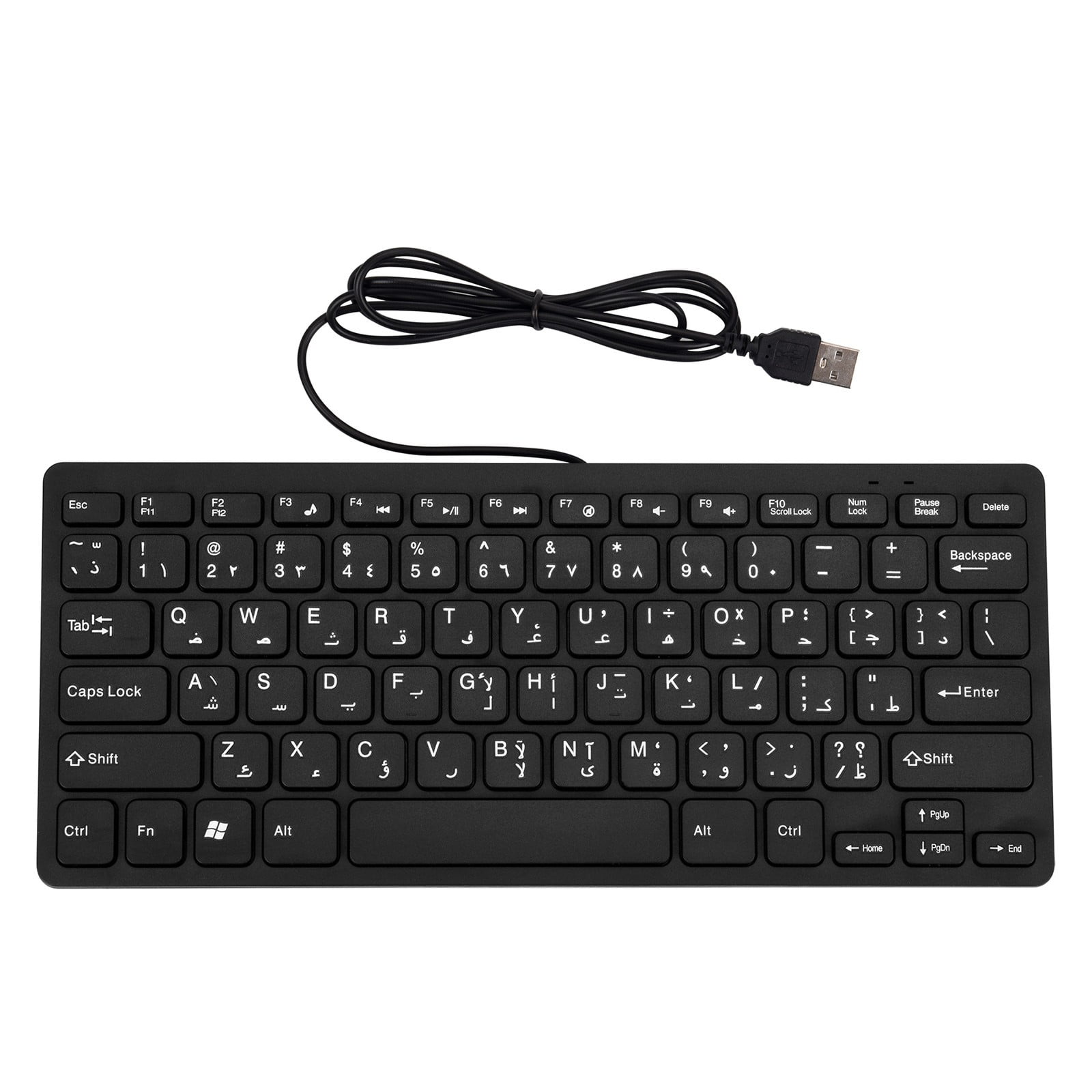 Slim USB Multimedia Wired Keyboard 78 Keys. Arabic Keyboard For Laptop ...