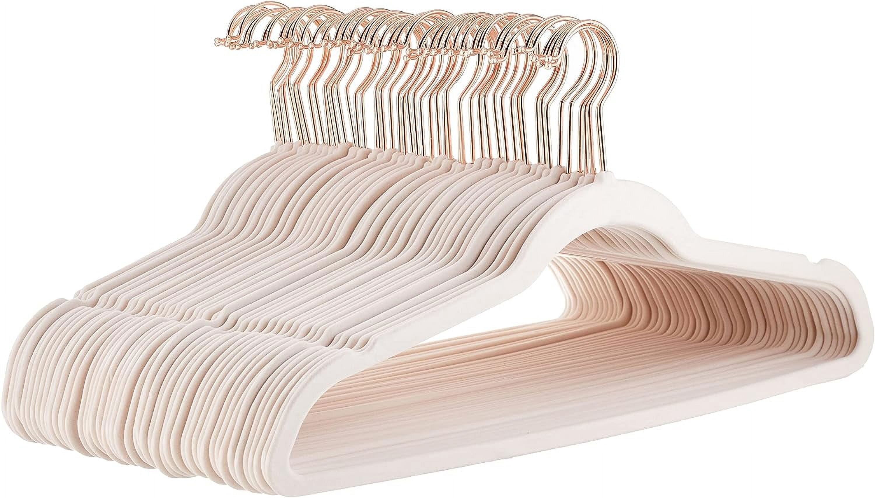 Slim Velvet, Non-Slip Suit Clothes Hangers, Pack of 50, Blush Pink/Rose ...