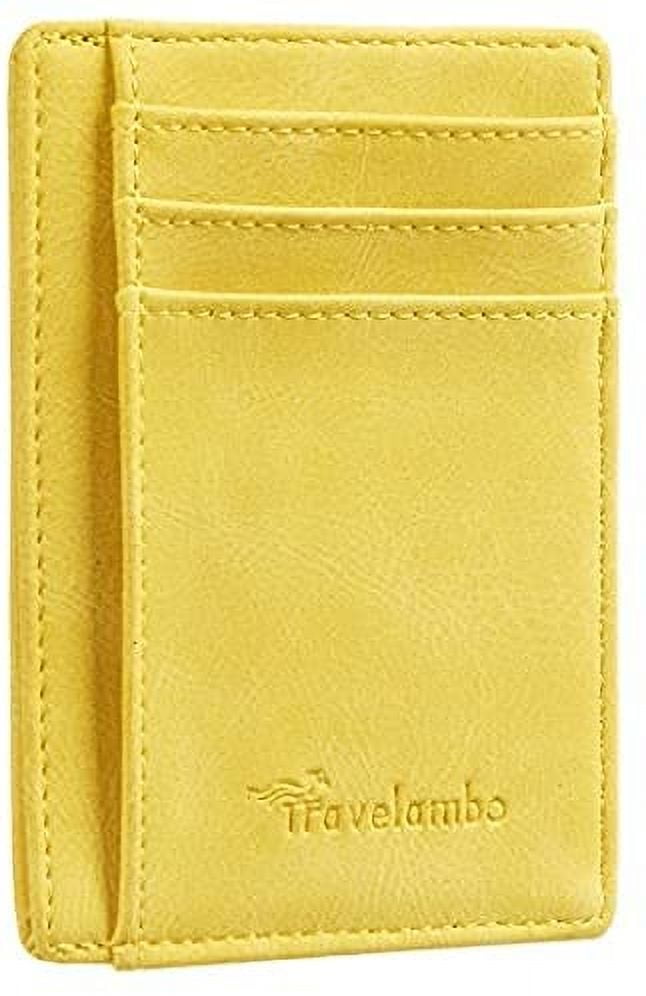 Slim Wallet Front Pocket Minimalist Leather RFID Blocking Medium Size ...