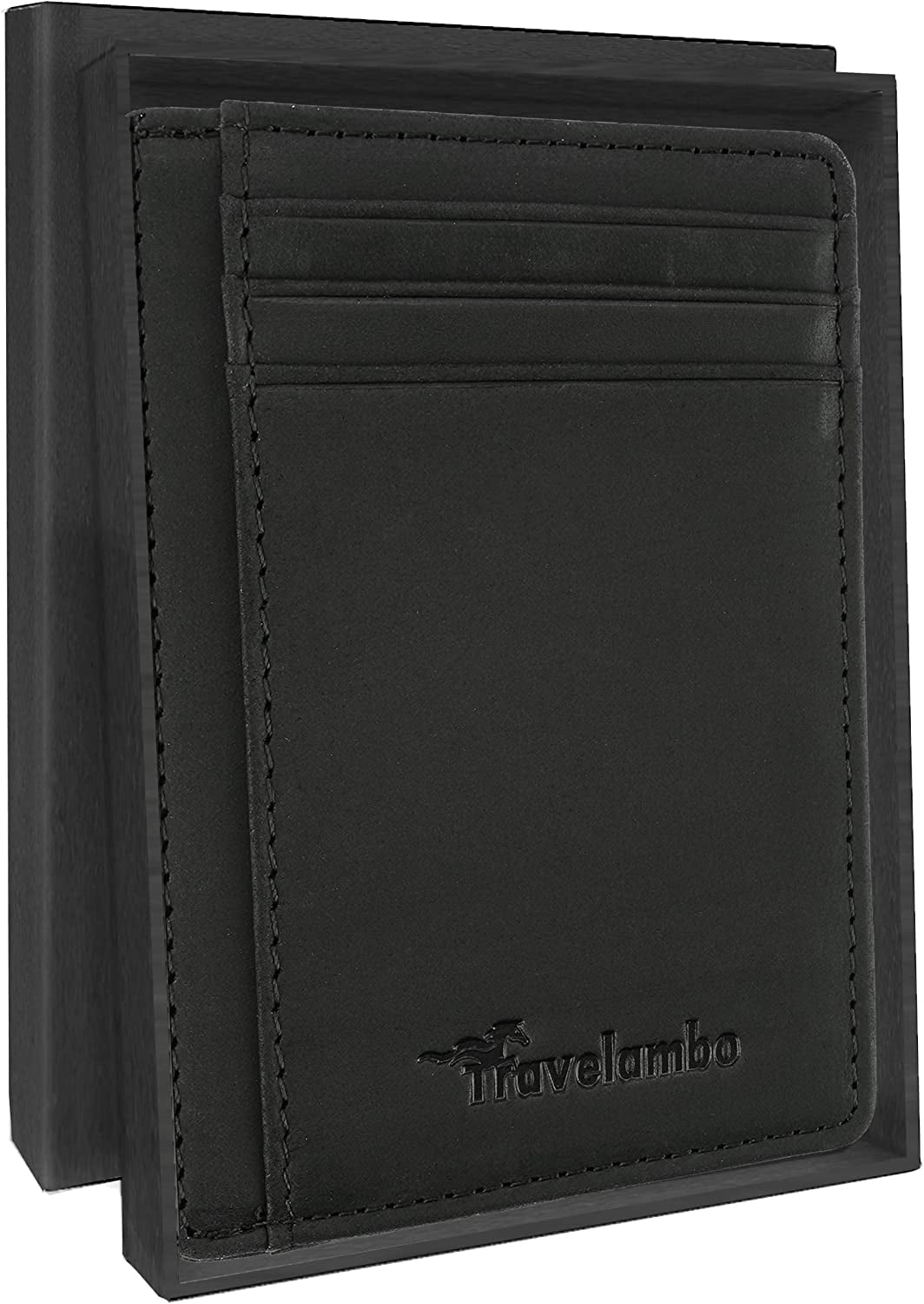Slim Wallet Front Pocket Minimalist Leather RFID Blocking Medium Size ...