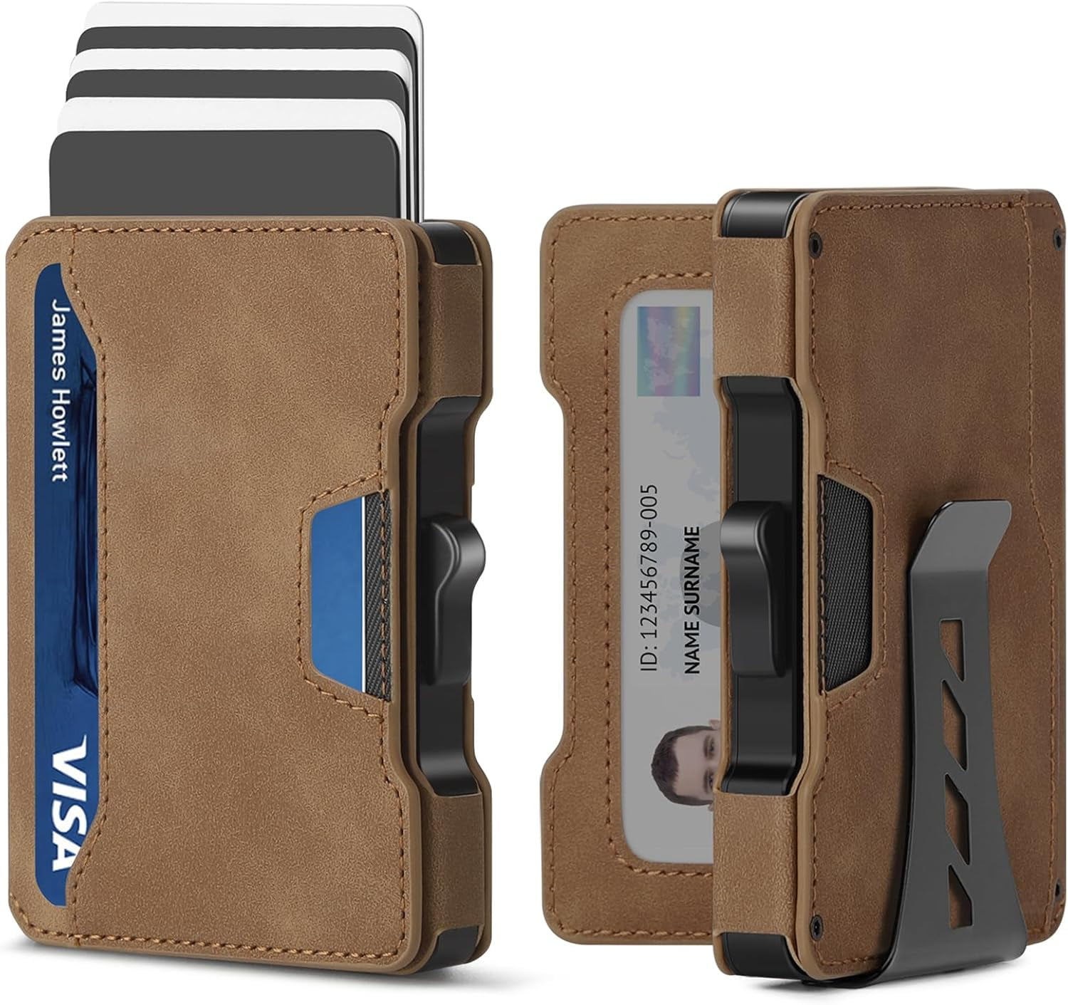 Slim Wallet for Men - Minimalist Wallet with Money Clip, Aluminum Pop ...