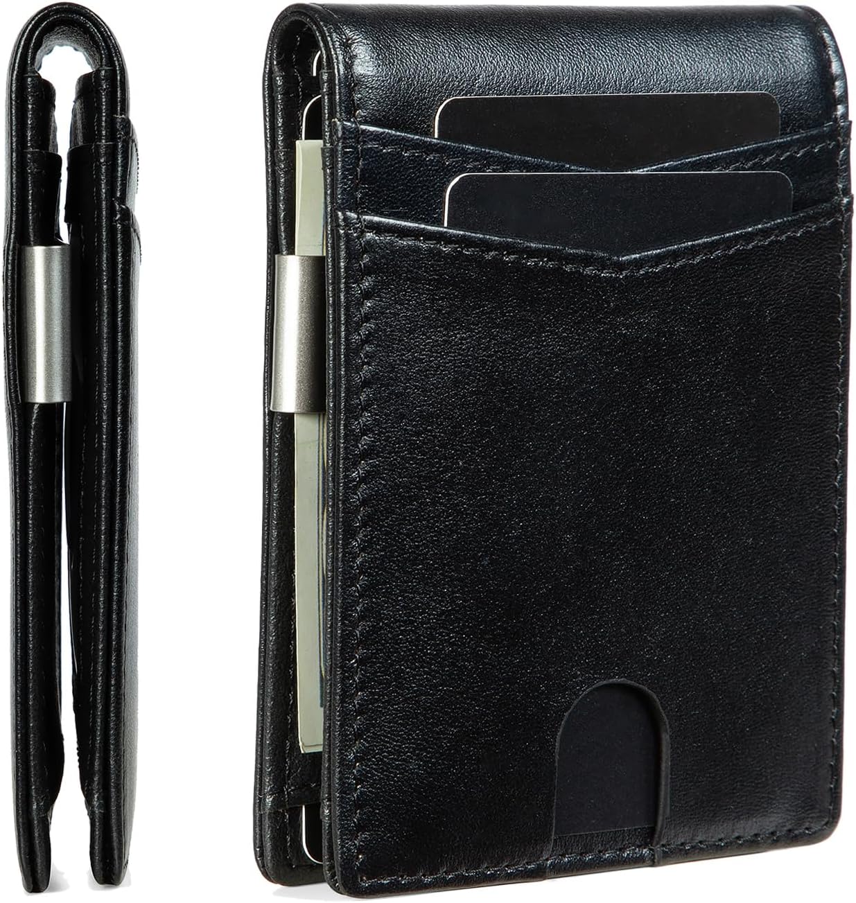 Slim Wallet for Men-Leather Money Clip Mens Wallets-RFID Blocking Front ...