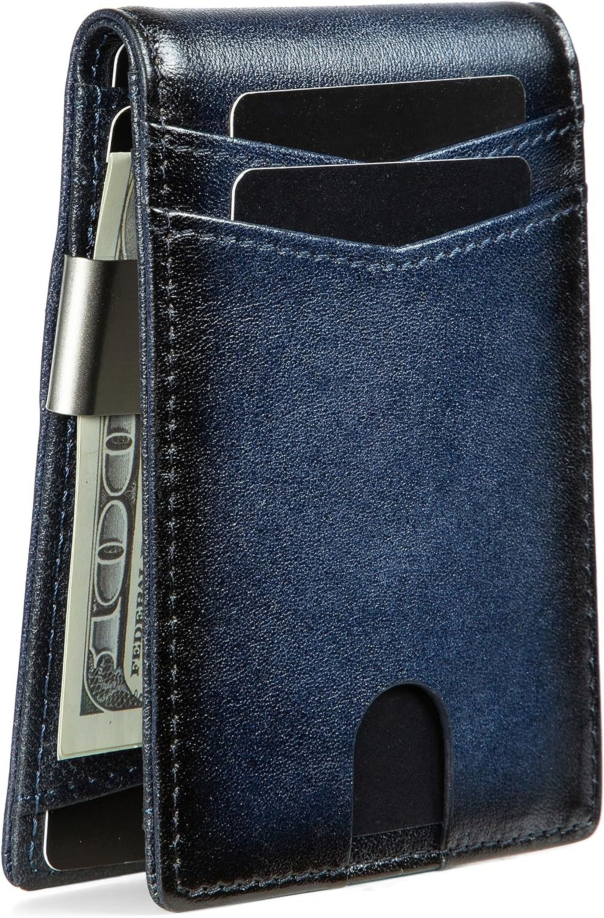Slim Wallet for Men-Leather Money Clip Mens Wallets-RFID Blocking Front ...