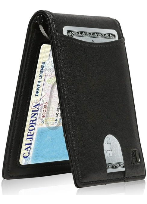 Slim Bifold Wallets For Men - RFID Blocking Leather Wallet with Money ...