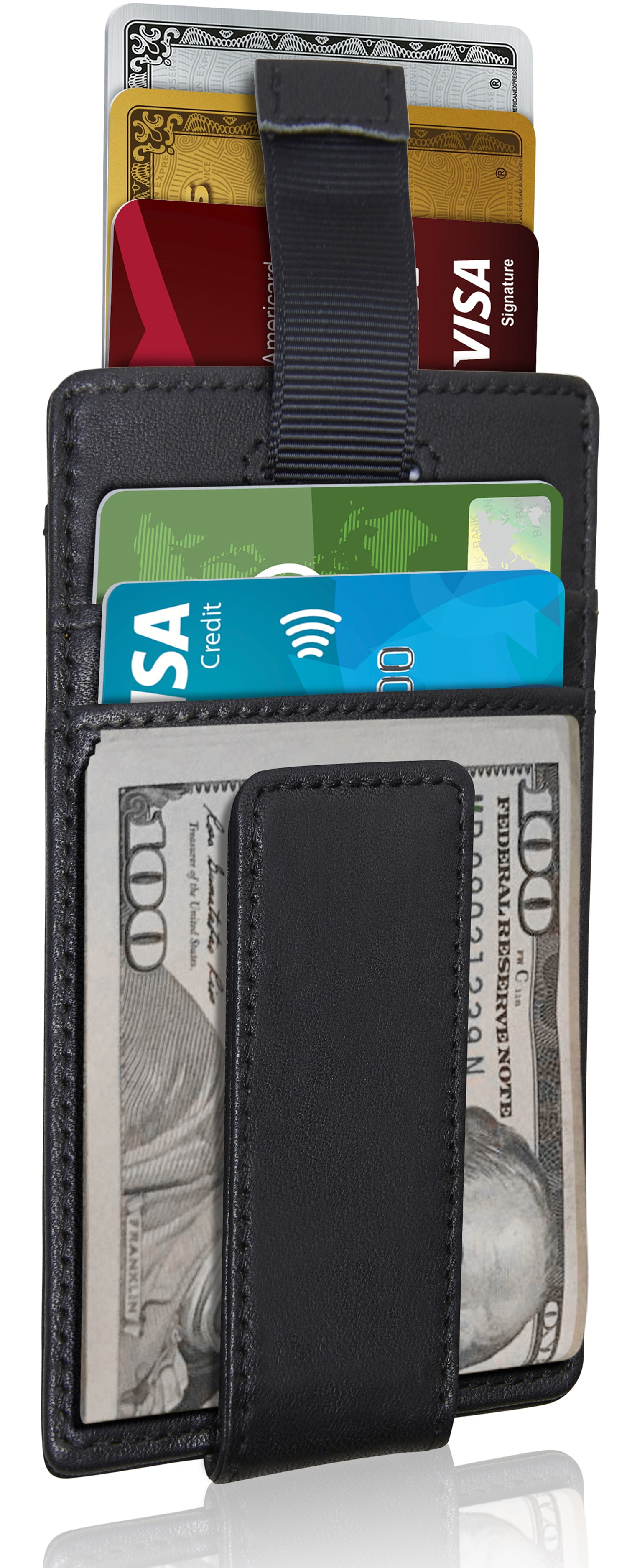 Slim Wallets For Men With Money Clip - Mens Wallet With Pull Strap ...