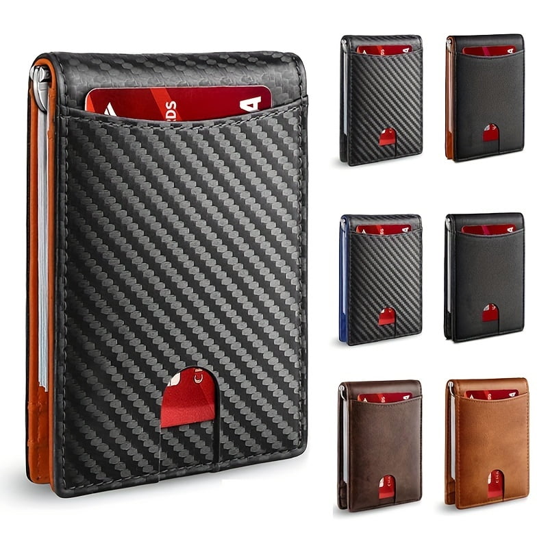 Slim Wallets for Men - Leather Money Clip Mens Wallet - RFID Blocking ...