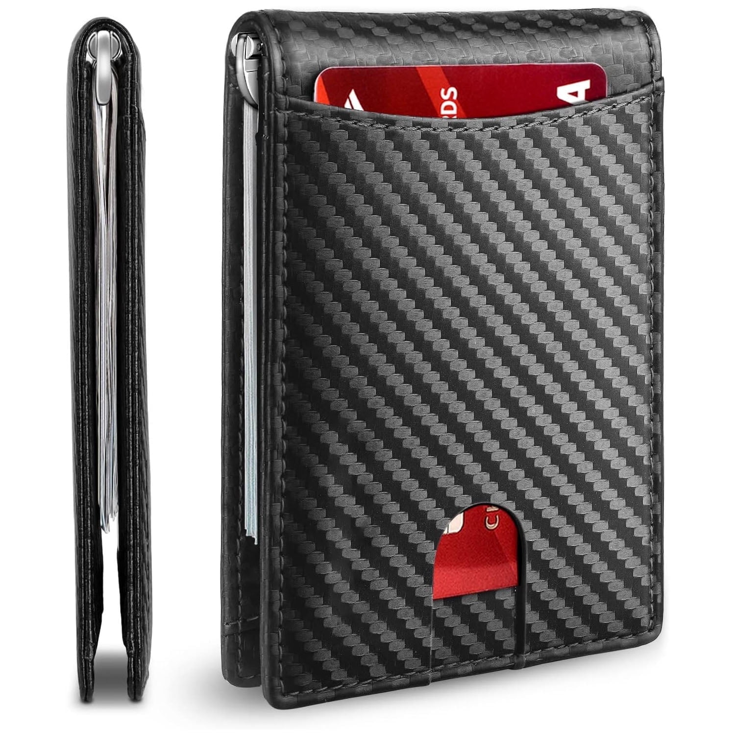 Slim Wallets for Men - Leather Money Clip Mens Wallet - RFID Blocking ...