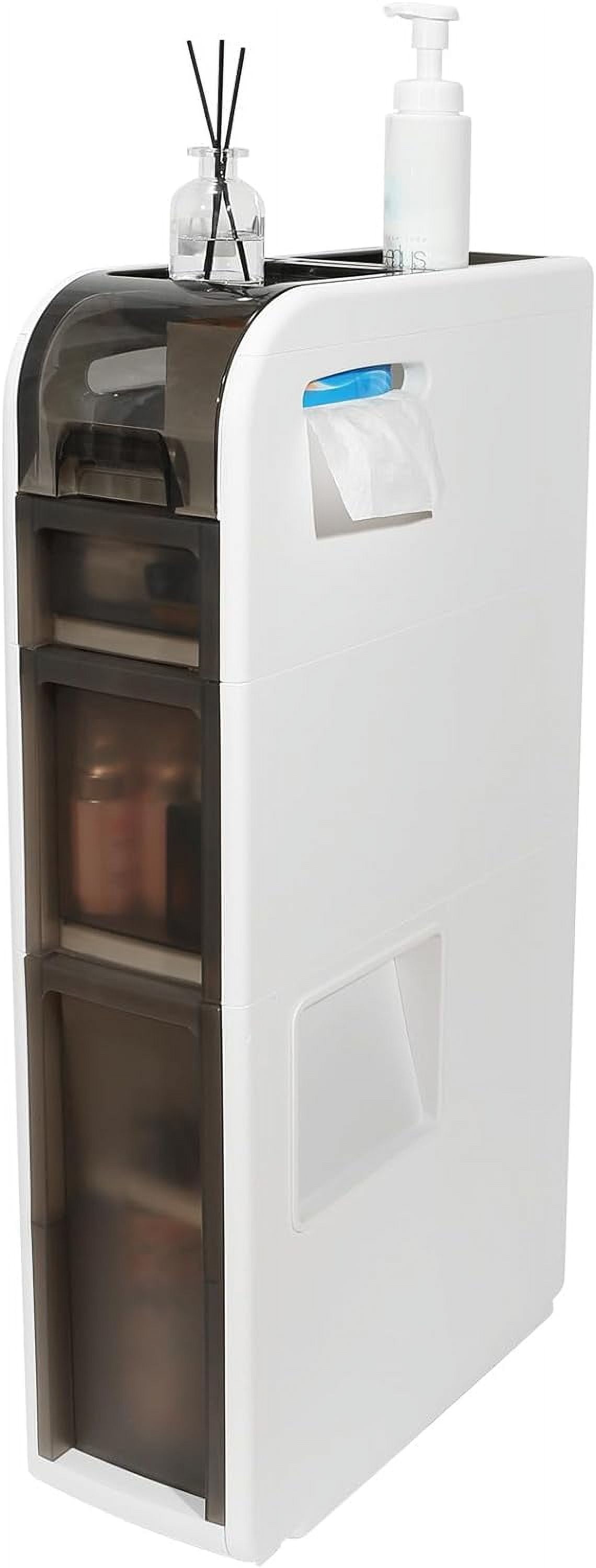 Slim Waterproof Narrow Bathroom Storage Cabinet,Compact Design with ...