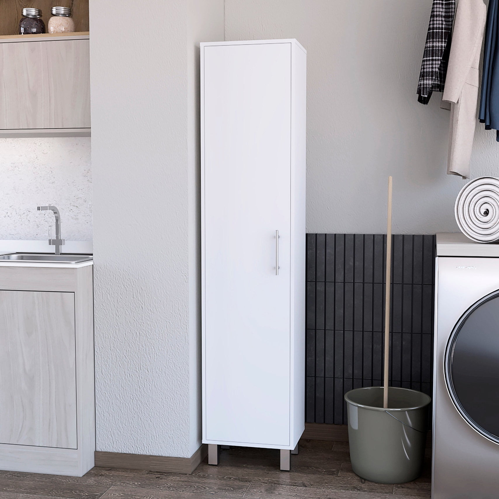 Slim - designed 1 - door storage cabinet / Maximize storage in various ...