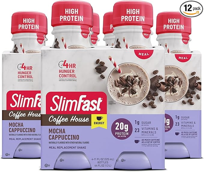 SlimFast Advanced Energy High Protein Meal Replacement Shake Mocha ...