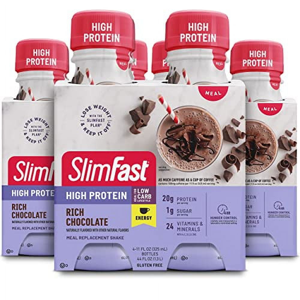 SlimFast Advanced Energy High Protein Meal Replacement Shake, Rich ...