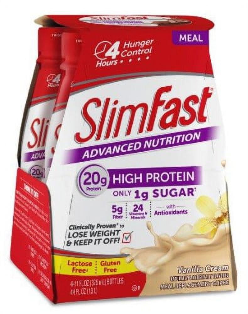 SlimFast Advanced Nutrition Meal Replacement Shake, Vanilla Cream ...