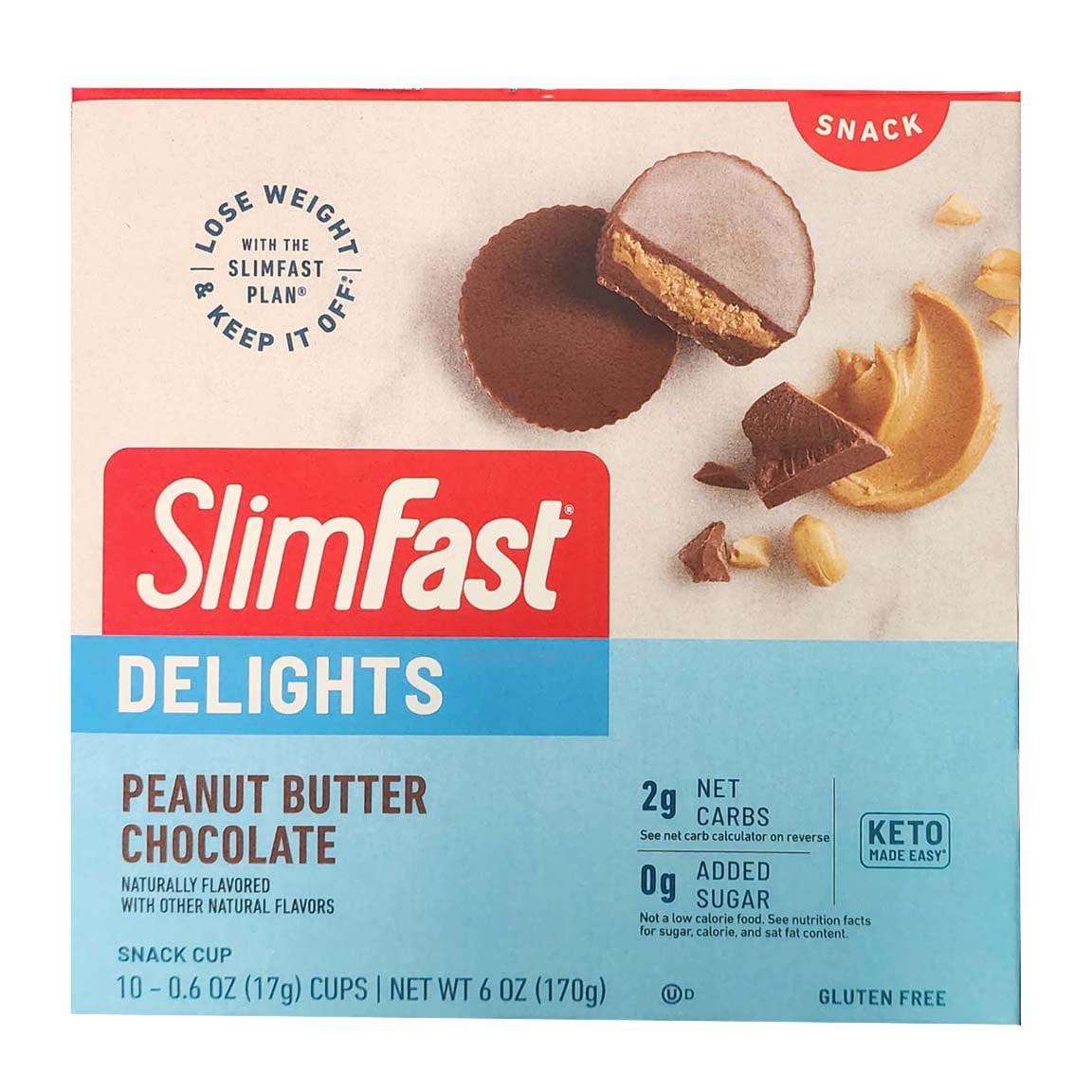 SlimFast Delights Snack Cups - Peanut Butter Chocolate - 10 ct- Pack of ...