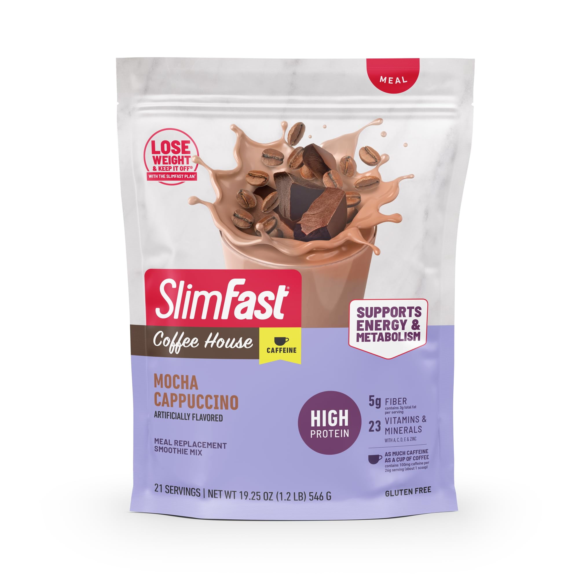 SlimFast High Protein Low Carb Powder Plus, Coffee House, Mocha ...