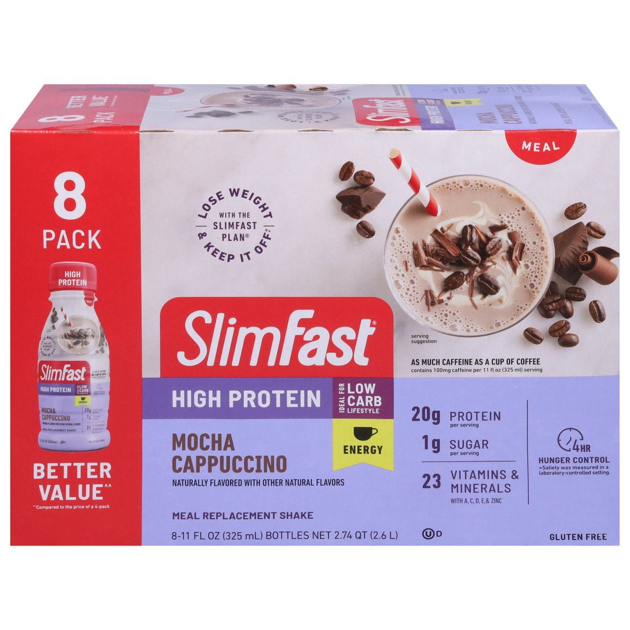 SlimFast High Protein Meal Replacement Shakes - Mocha Cappuccino, 11 oz ...