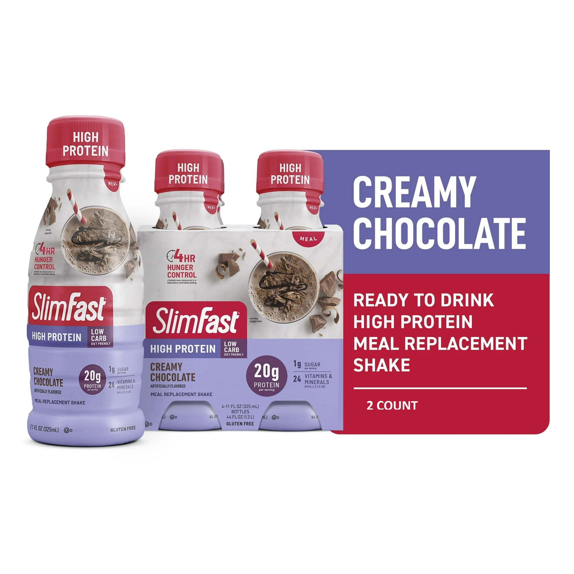 SlimFast High Protein Shake Meal Replacement Shake, Creamy Chocolate ...