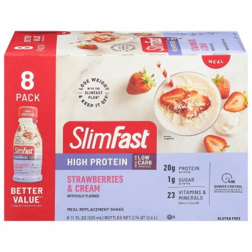 SlimFast High Protein Strawberries & Cream Meal Replacement Shakes 8 ct ...