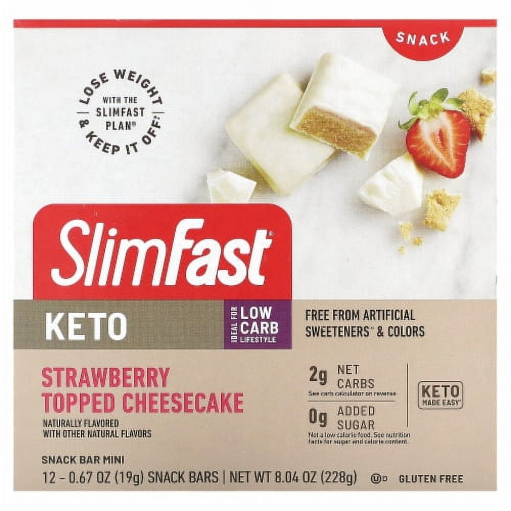 SlimFast Keto Fat Bomb Mini Strawberry Cheesecake Bars - 0.67 oz - 12 ...