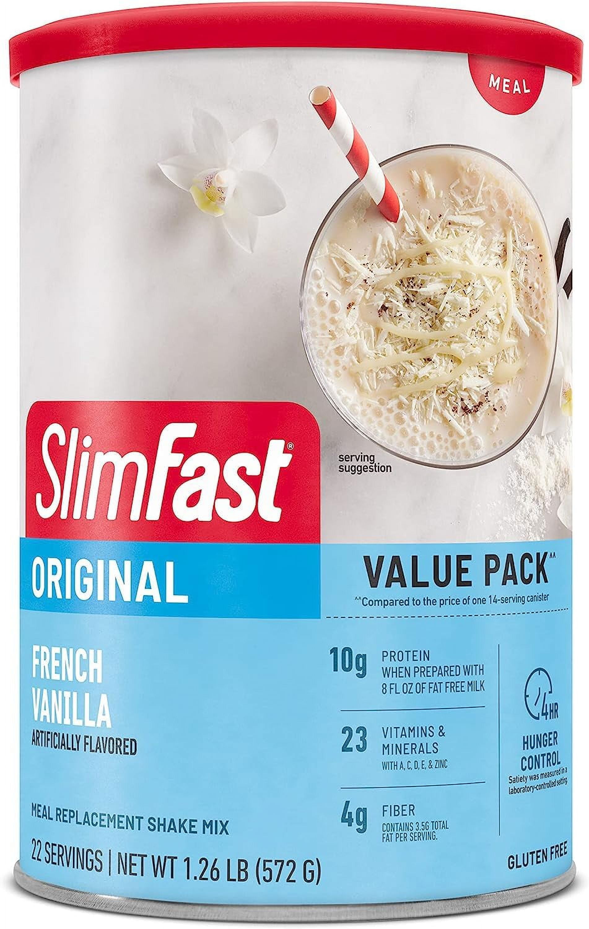 SlimFast Meal Replacement Powder, MSF2 Original French Vanilla, Weight Loss Shake Mix, 10g of ...