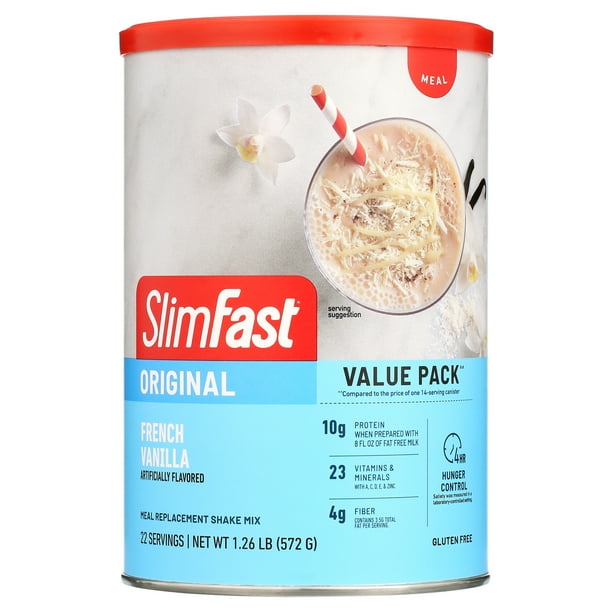 SlimFast Original Meal Replacement Shake Mix, French Vanilla, 22 ...