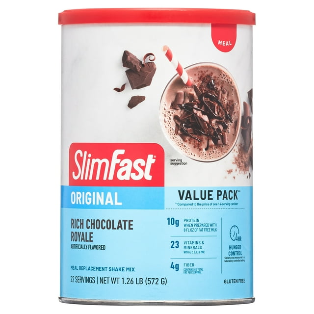 SlimFast Original Meal Replacement Shake Mix, Rich Chocolate Royale, 20 ...