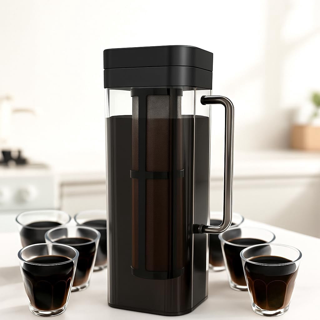 SlimFit 64oz Cold Brew Coffee Maker, Leakproof and fits for fridge door ...