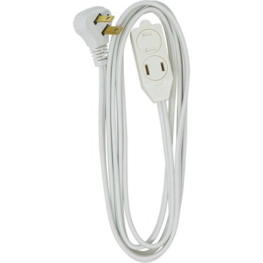 SlimLine 2236 Flat Plug Extension Cord, 2-Wire, 7-Foot, White - Walmart.com