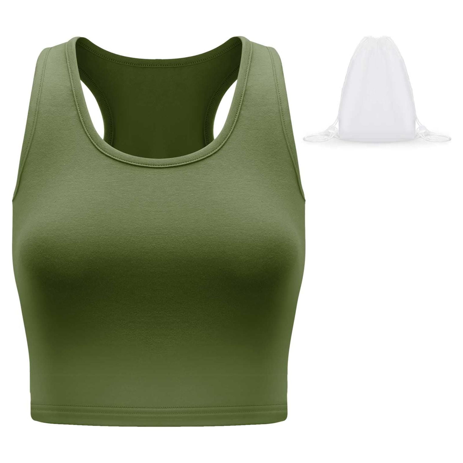 SlimPro 1 Piece Basic Crop Tank Tops Sleeveless Racerback Crop Sport ...