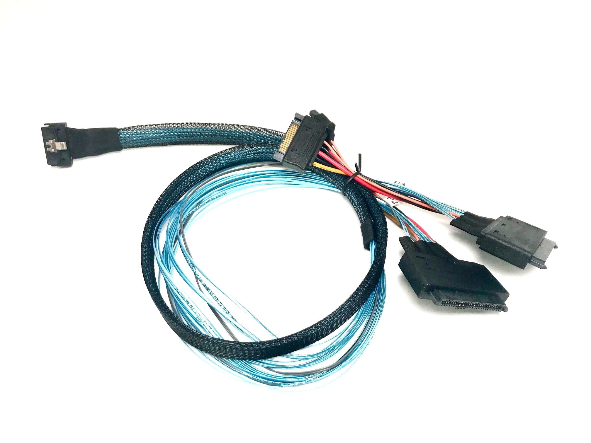 SlimSAS 8i (SFF-8654) Cable to Two U.2 Connectors - 100 CM - Walmart.com