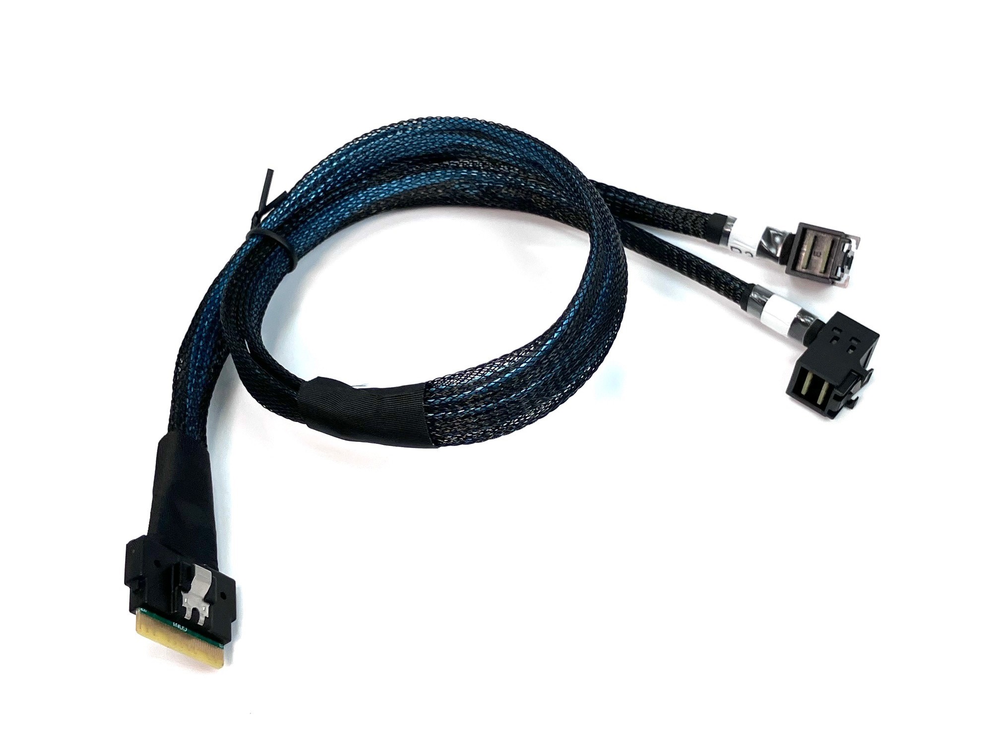 SlimSAS 8i to 2x HD Mini SAS 4i Right Angle Connectors - 50CM - Walmart.com