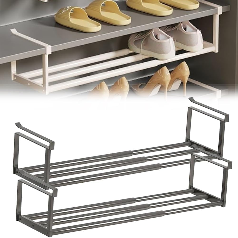 Slimdescent Cabinet Telescopic Shelf, Adjustable Shoe Rack for Under ...