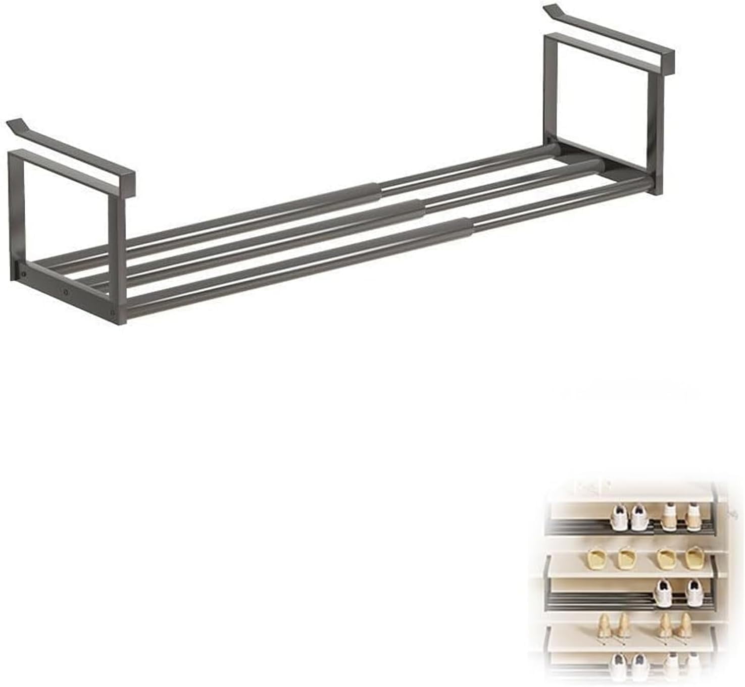Slimdescent Cabinet Telescopic Shelf Shoes, Expandable Shoe Rack ...