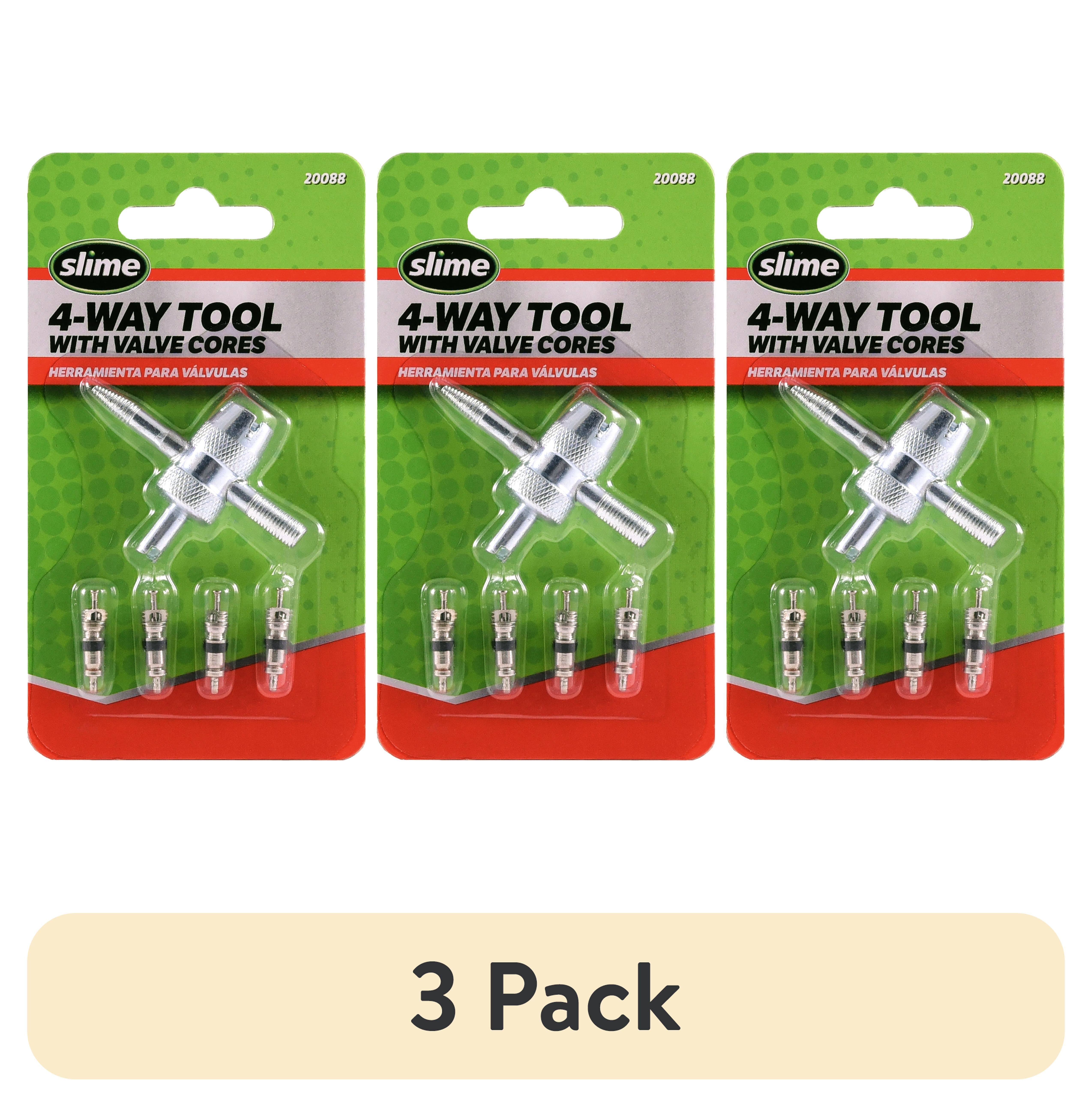 (3 pack) Slime 20088 4-Way Valve Tool with 4 Valve Cores - Walmart.com