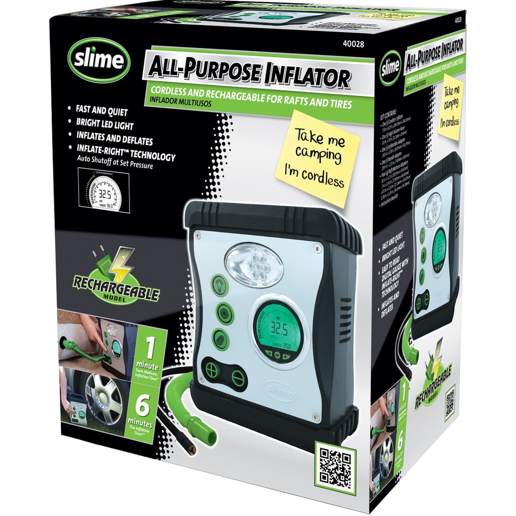 Slime 40028 Rechargeable All-Purpose Tire and Raft Inflator - Walmart.com